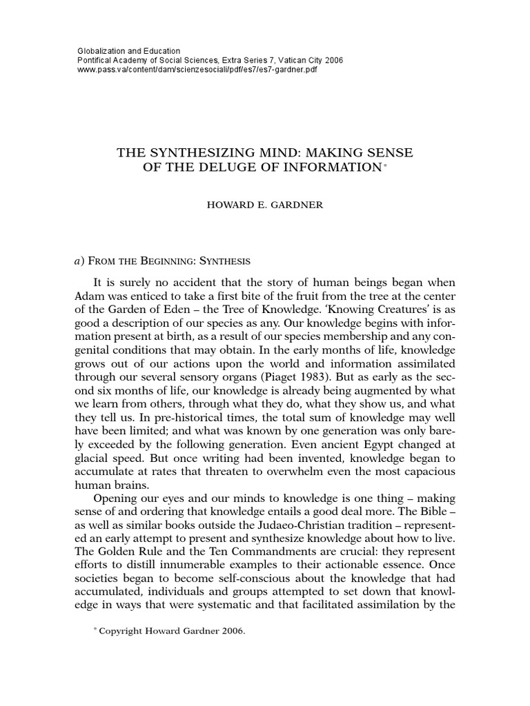 Synthesizing Mind | PDF | Interdisciplinarity | Thought