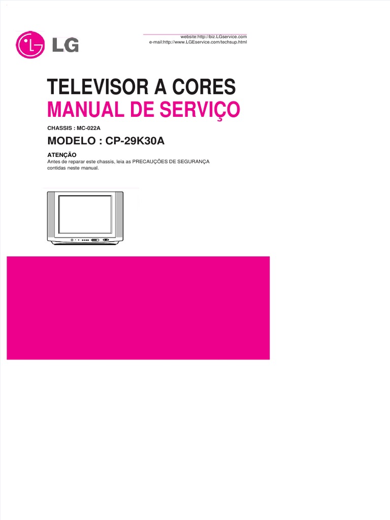 Manual de Servico LG CP 29k30a | PDF | Circuitos eletrônicos | Placa de circuito impresso
