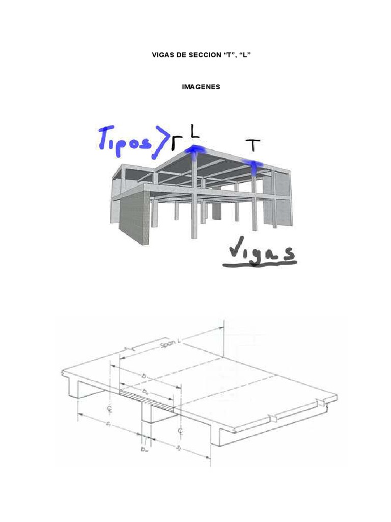 Viga de Seccion T, L | PDF | Viga (Estructura) | Mecanica clasica