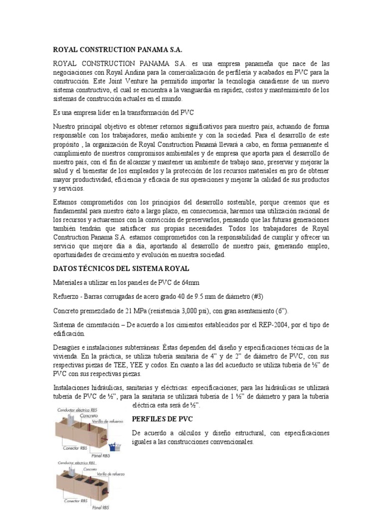 Sistema Constructivo Royal Panamá | PDF | El plastico | Aislamiento térmico