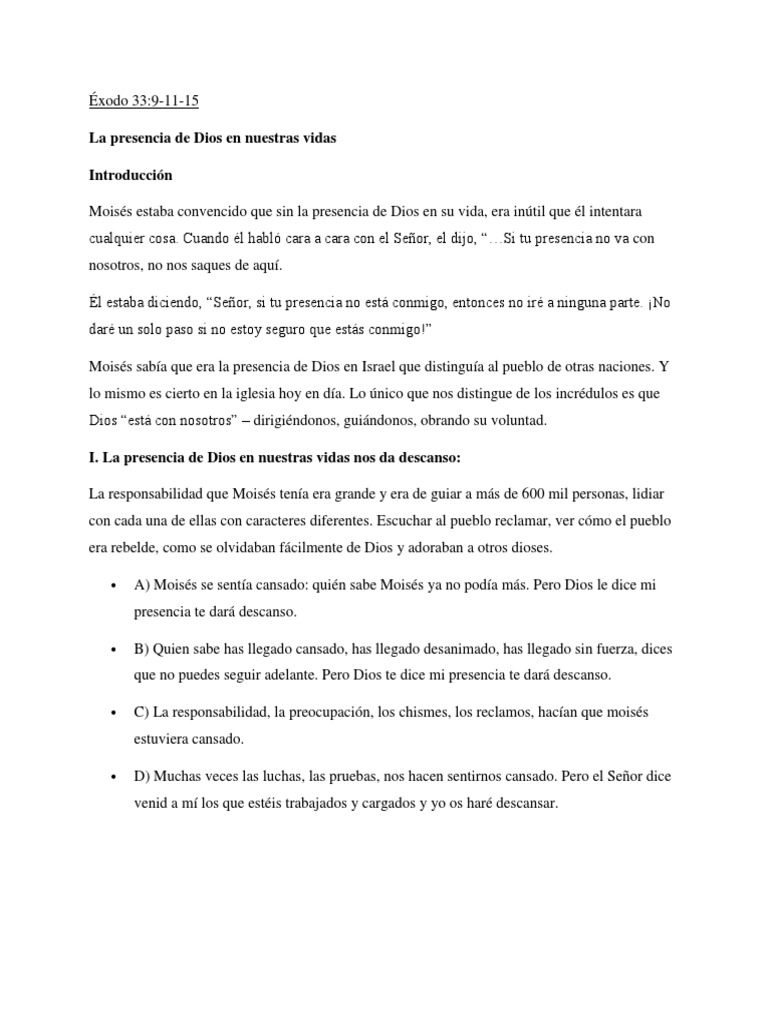 Éxodo 33 | PDF | Moisés | Dios