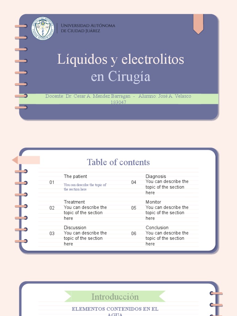 Líquidos y Electrolitos en Cirugía | PDF | Sodio | Potasio