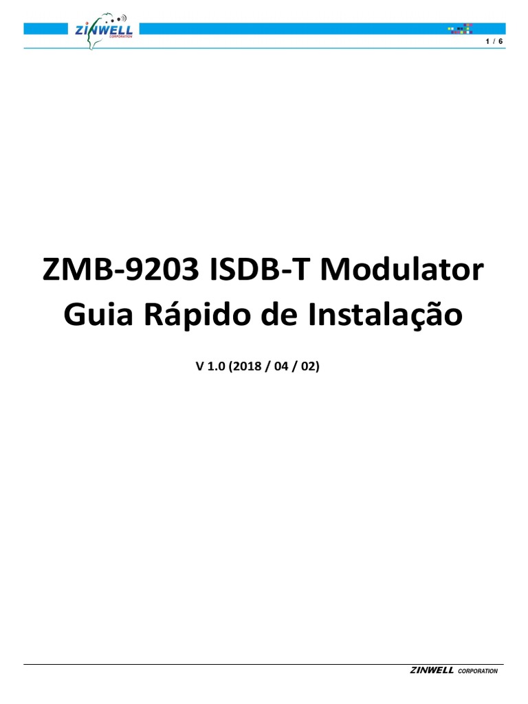 Guia rápido de instalação do modulador ISDB-T ZMB-9203 | PDF | HDMI ...