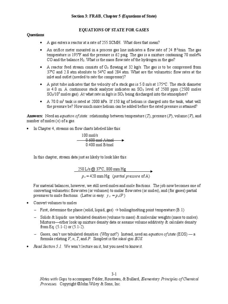 Handout 3 | PDF | Gases | Density