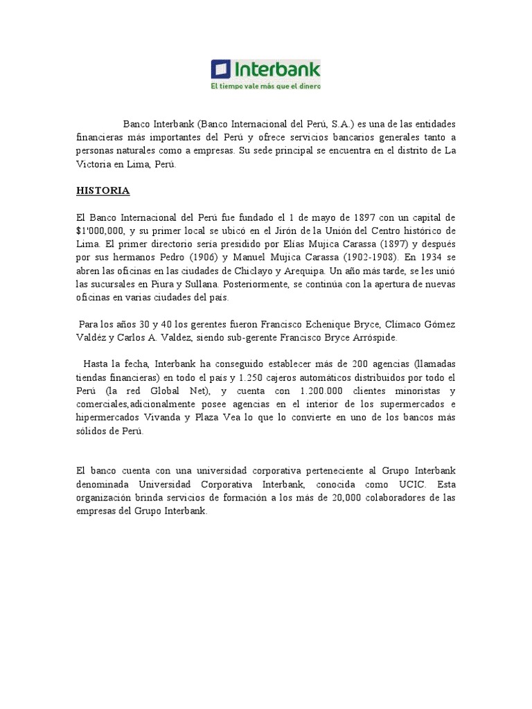 Banco Interbank | PDF | Economias | Business