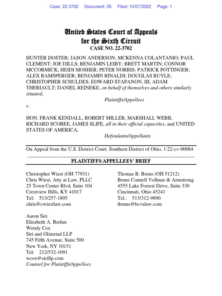 United States Court of Appeals For The Sixth Circuit: CASE NO. 22-3702 ...