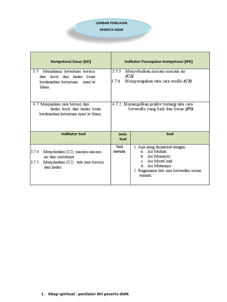 Lembar Penilaian LKPD | PDF