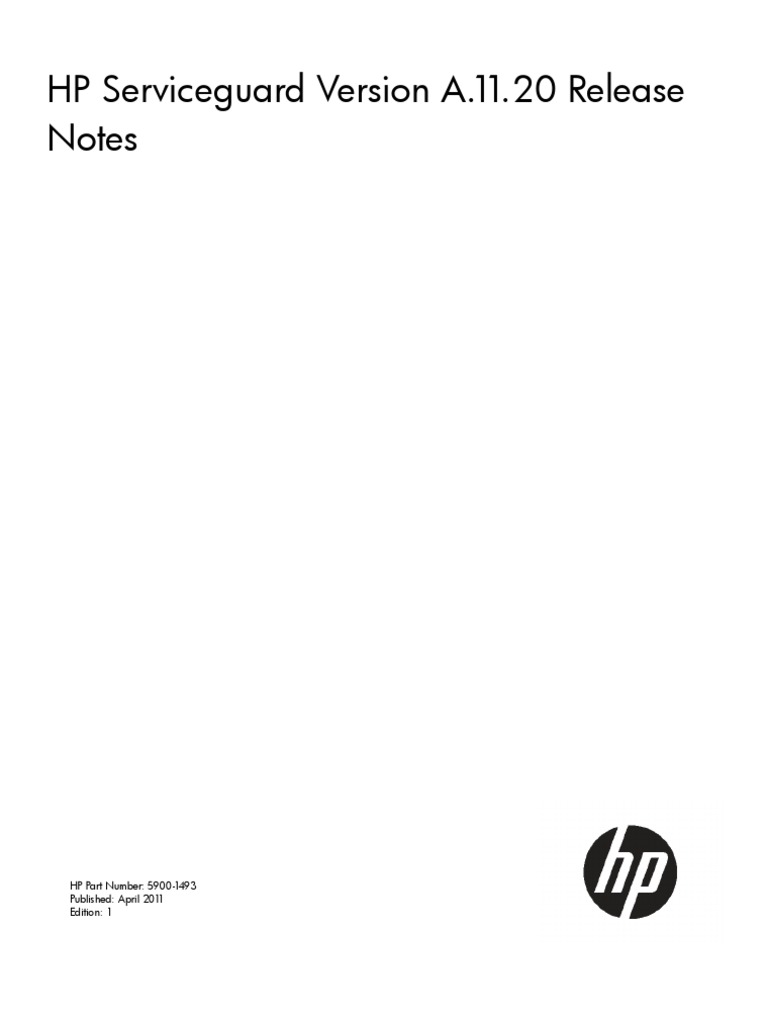 HP Service Guard Version A.11.20 Release | PDF | Computer Cluster ...