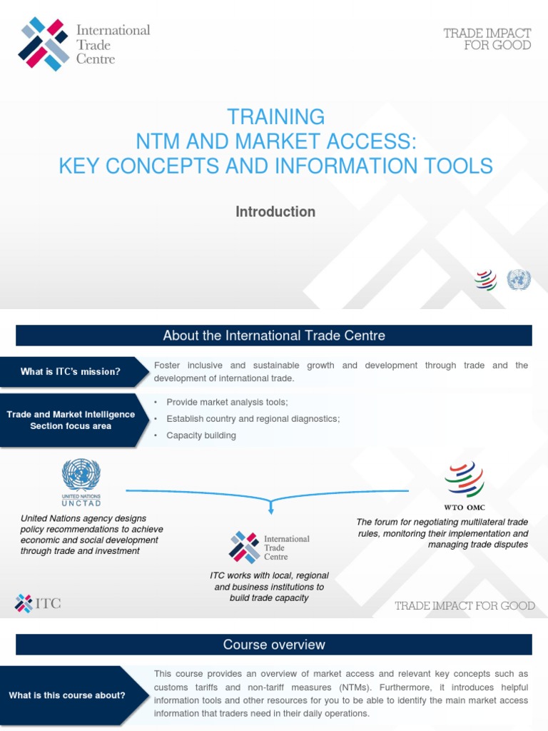 Introduction To NTMs and Market Access Training | PDF | Market Access ... Introduction To NTMs and Market Access Training | PDF | Market Access ...