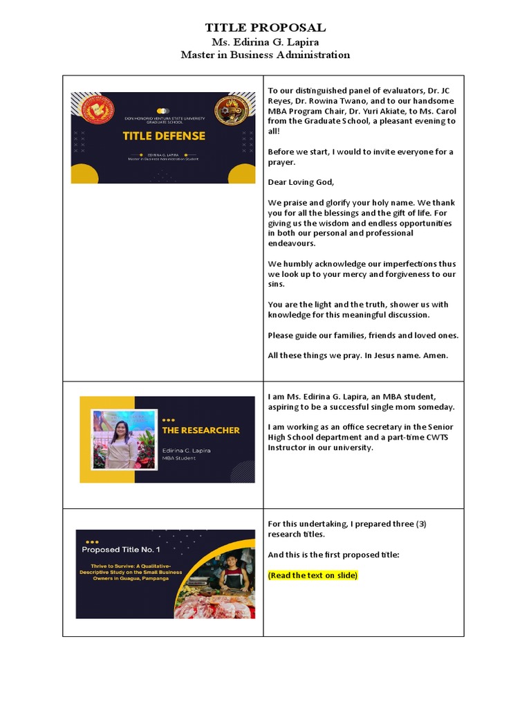 Title Proposal Script | PDF