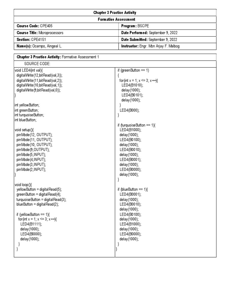 Chapter 3 - Practice Activity - Ocampo | PDF