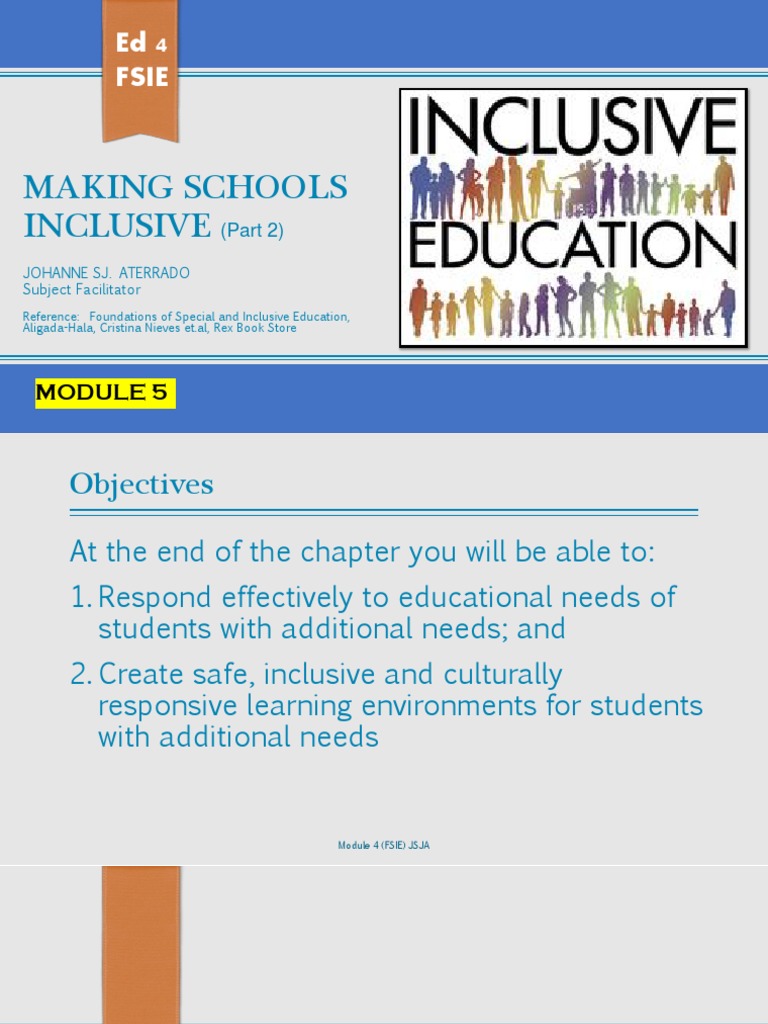 Ed 4 Module 5 Making Schools Inclusive | PDF | Differentiated ... Ed 4 Module 5 Making Schools Inclusive | PDF | Differentiated ...