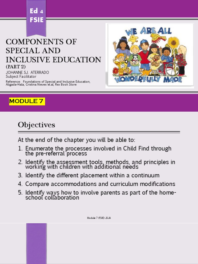 Ed 4 Module 7 Components of Special and Inclusive Education 2 | PDF ...