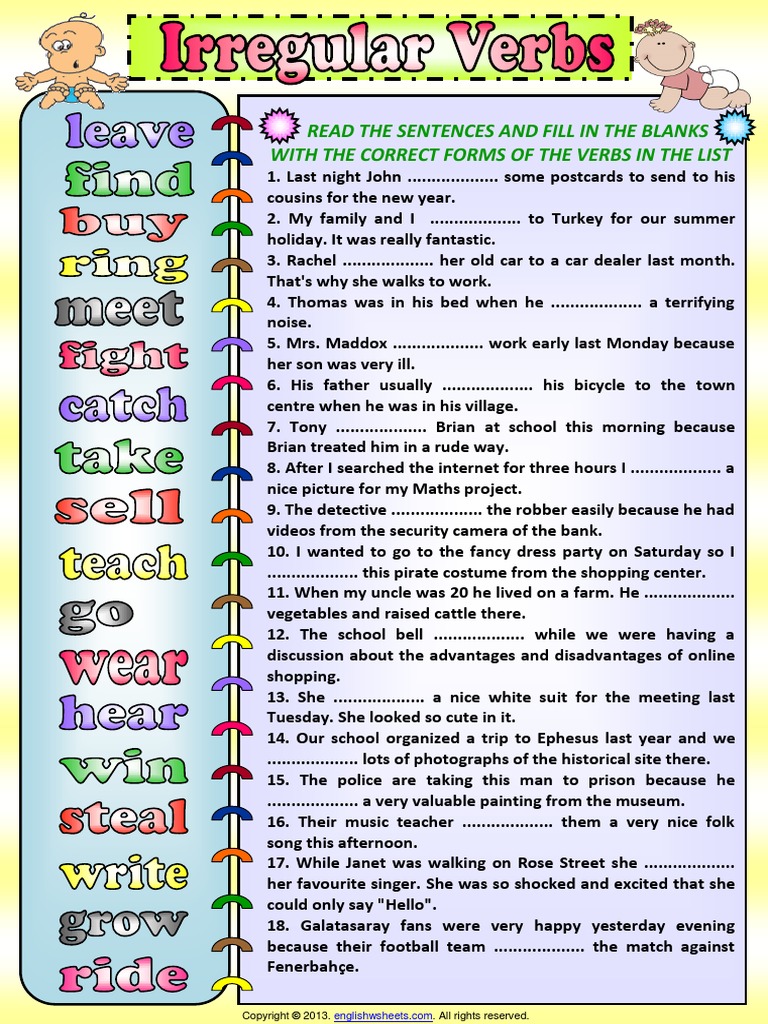 Irregular Verbs Simple Past Tense 1 | PDF