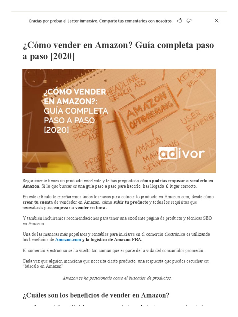 ¿Cómo Vender en Amazon - Guía Completa Paso A Paso (2020) | PDF | Marca | Comercio electrónico