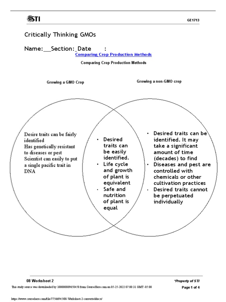 08 Worksheet 2 | PDF | Genetically Modified Organism | Genetically ...