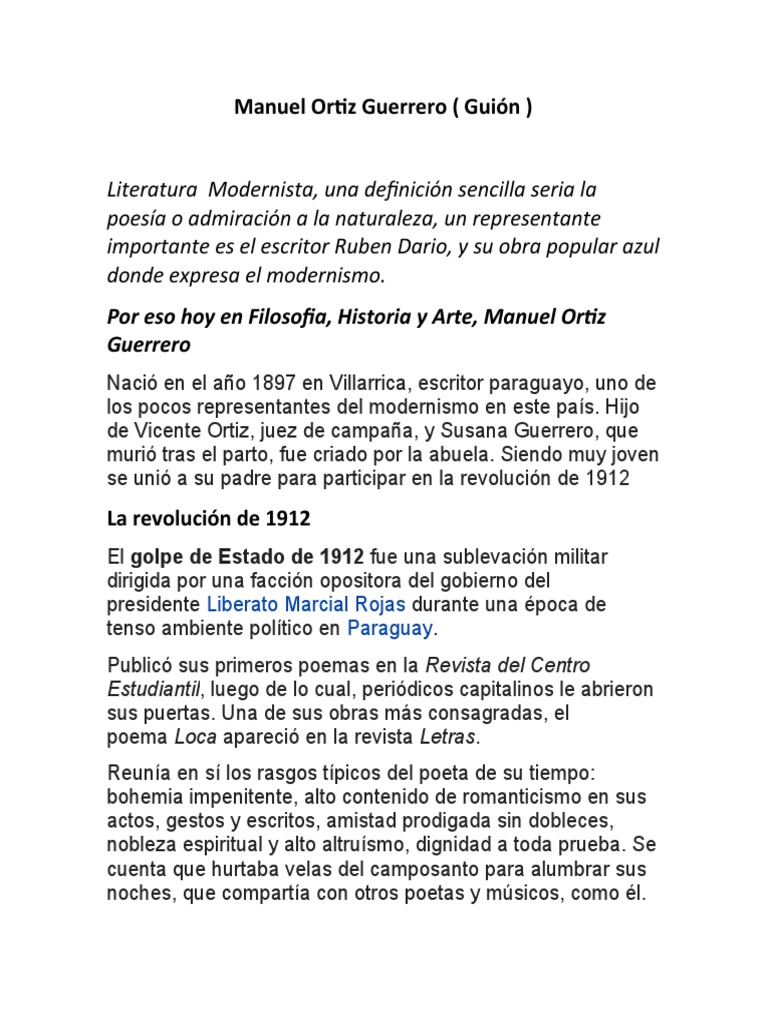 Legado de Manuel Ortiz Guerrero | PDF