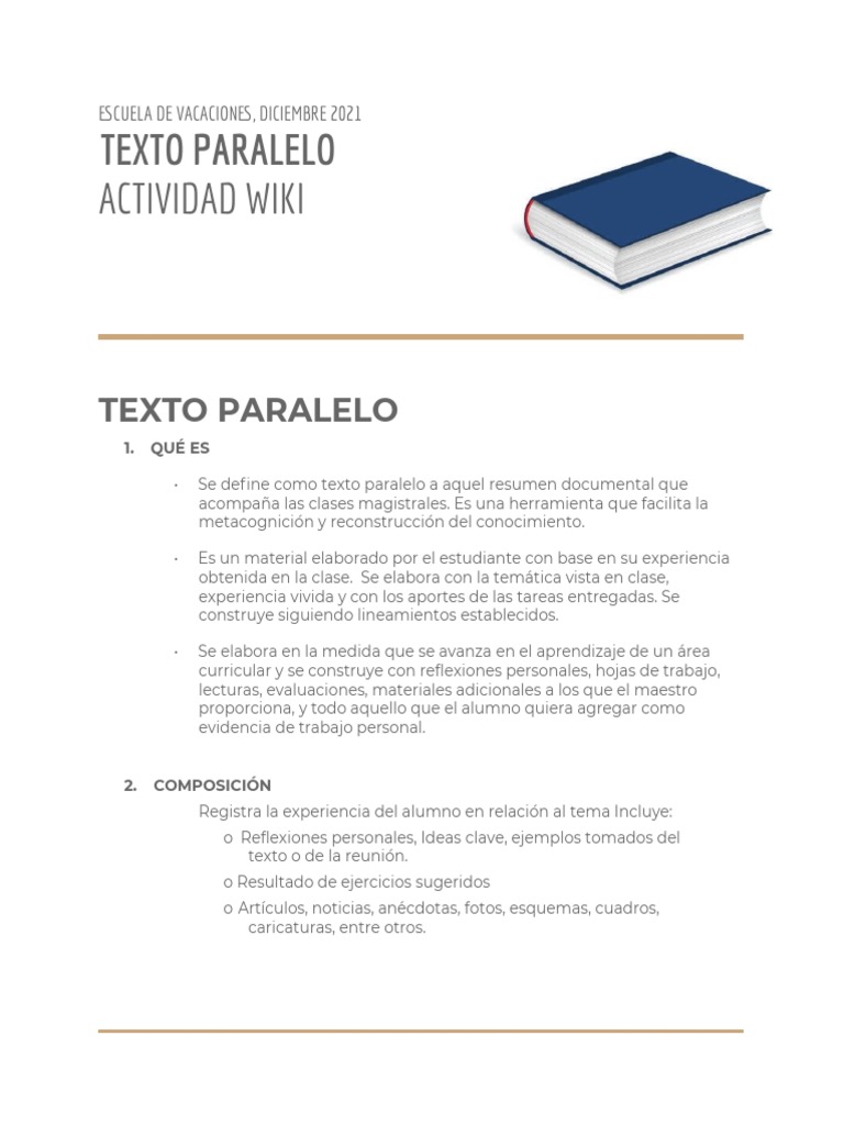 Texto Paralelo en Wiki | PDF | Wiki | Moodle