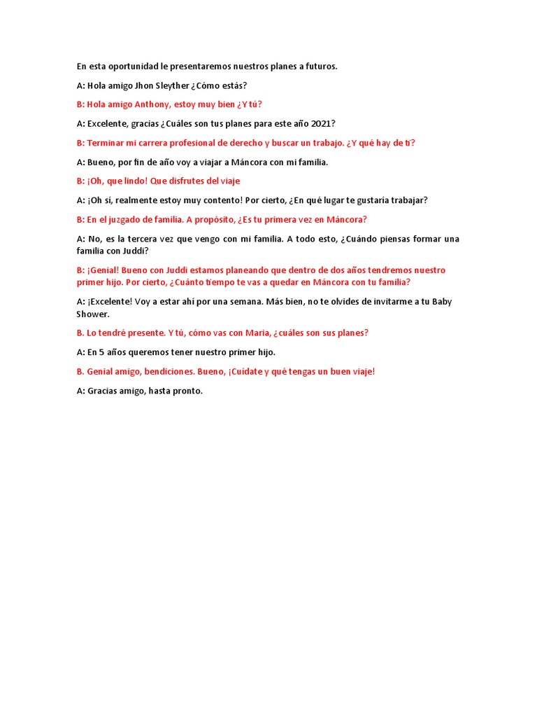 DIALOGO Planes A Futuro | PDF