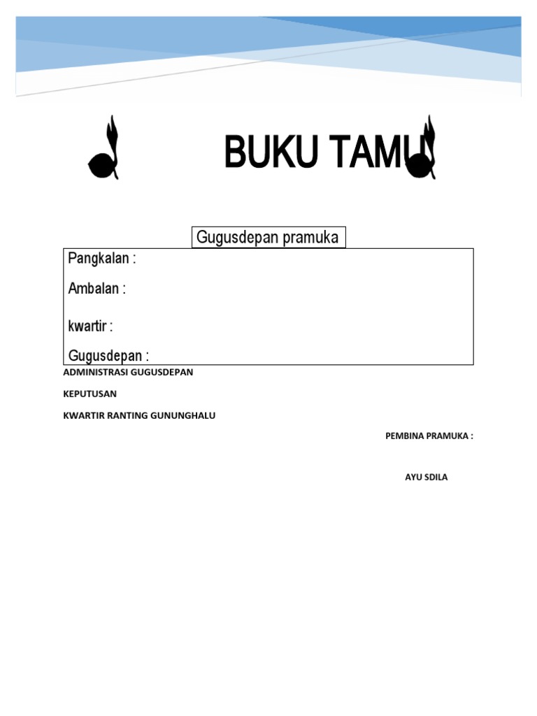 Cover Buku Tamu Pramuka | PDF