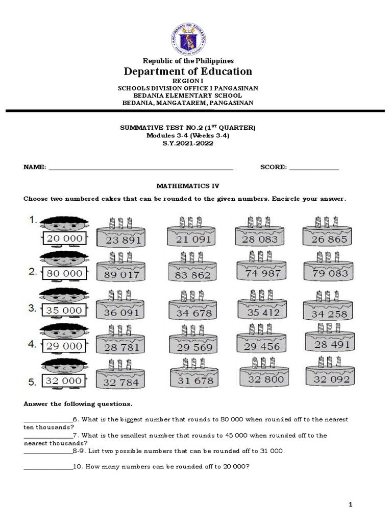 Summative Test No.2 | PDF