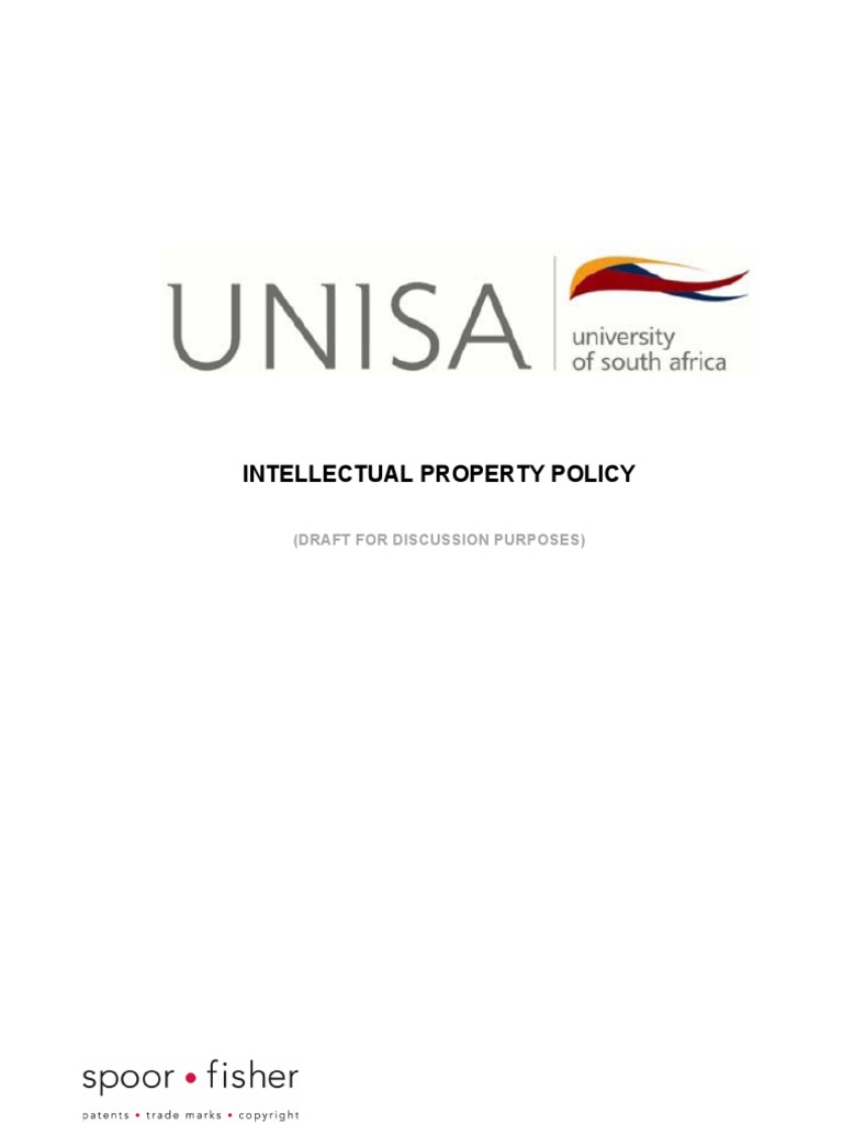 UNISA Draft IP Policy Version 1 | PDF | Non Disclosure Agreement ...