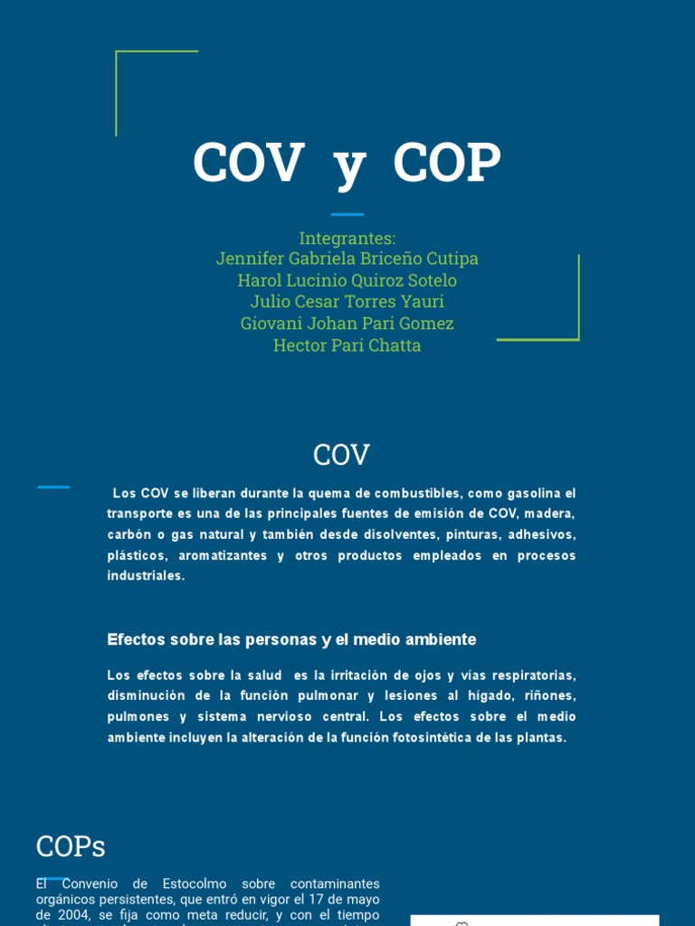 Semana 4 Sesión 2 Cov y Cop | PDF | Compuesto orgánico volátil ...
