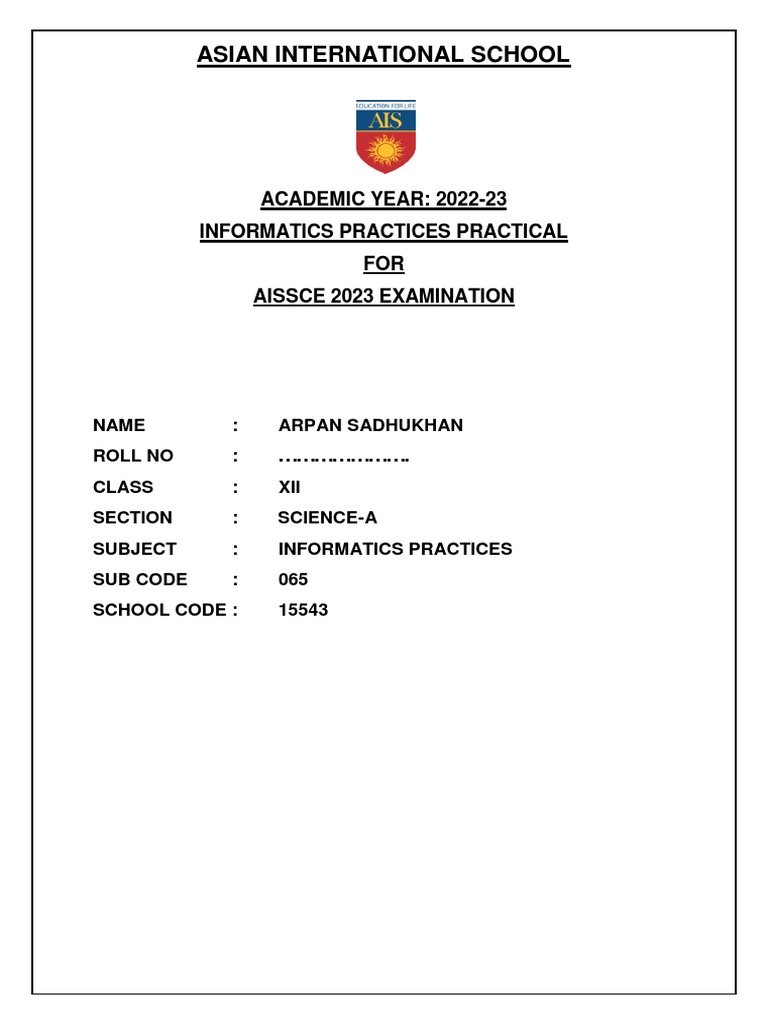 Informatics Practices Practical Class-XII | Download Free PDF | Table (Database) | Databases