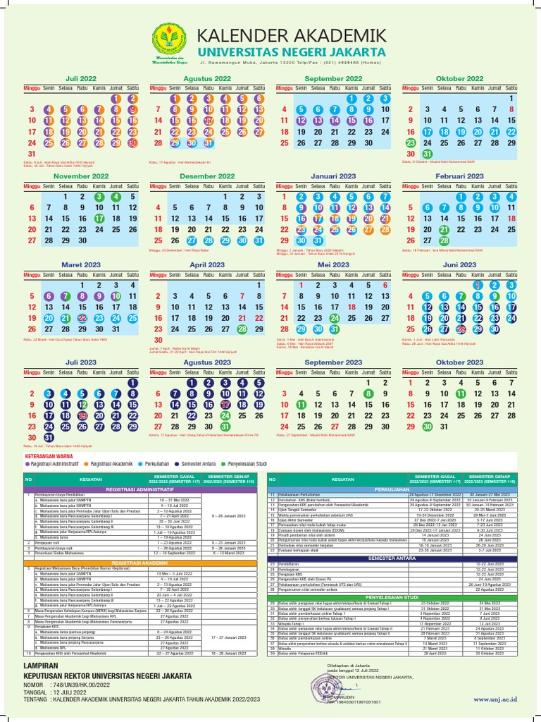 KALENDER AKADEMIK UNJ - Potrait-2-2 | PDF
