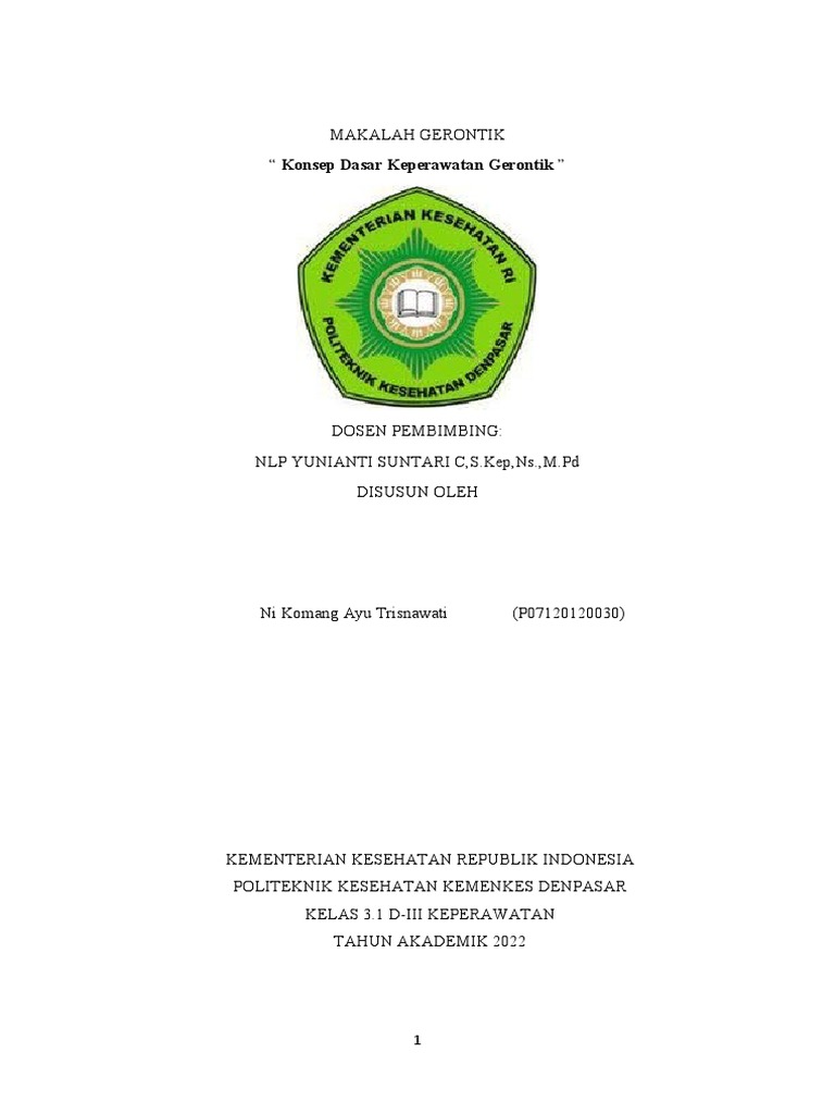 Konsep Dasar Keperawatan Gerontik | PDF