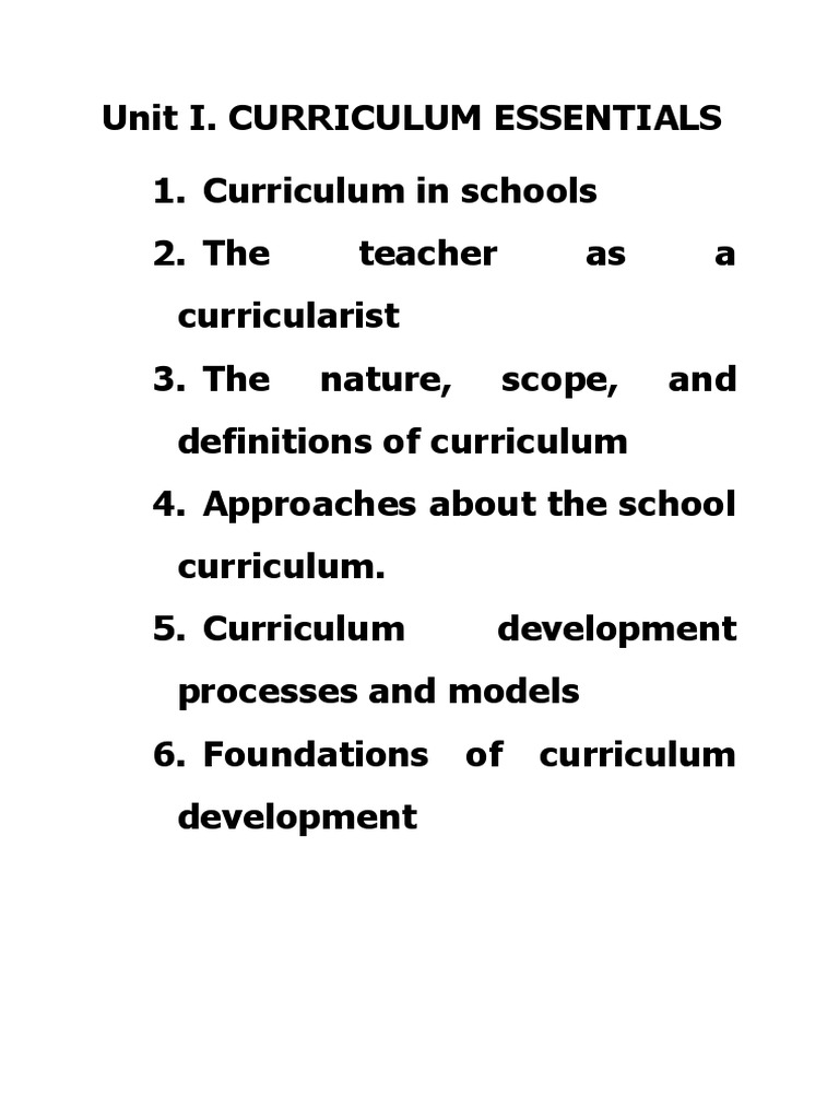 Curriculum Essentials | PDF | Curriculum | Teaching Method