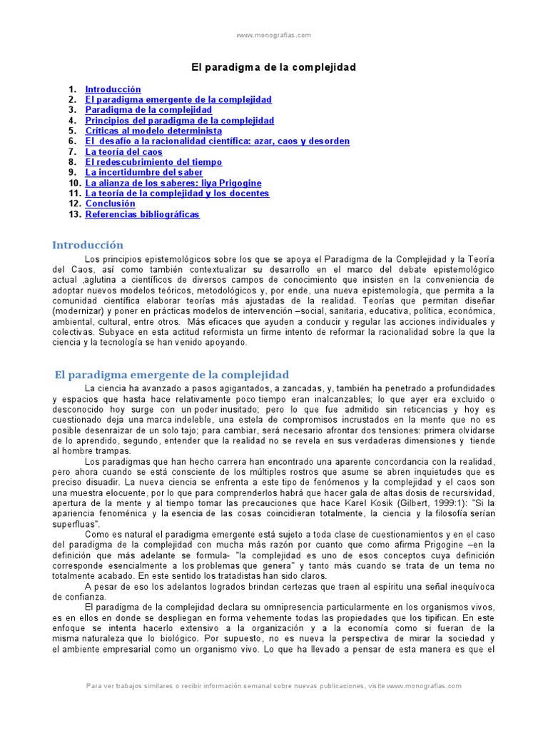 Paradigma Complejidad | PDF | Filosofía