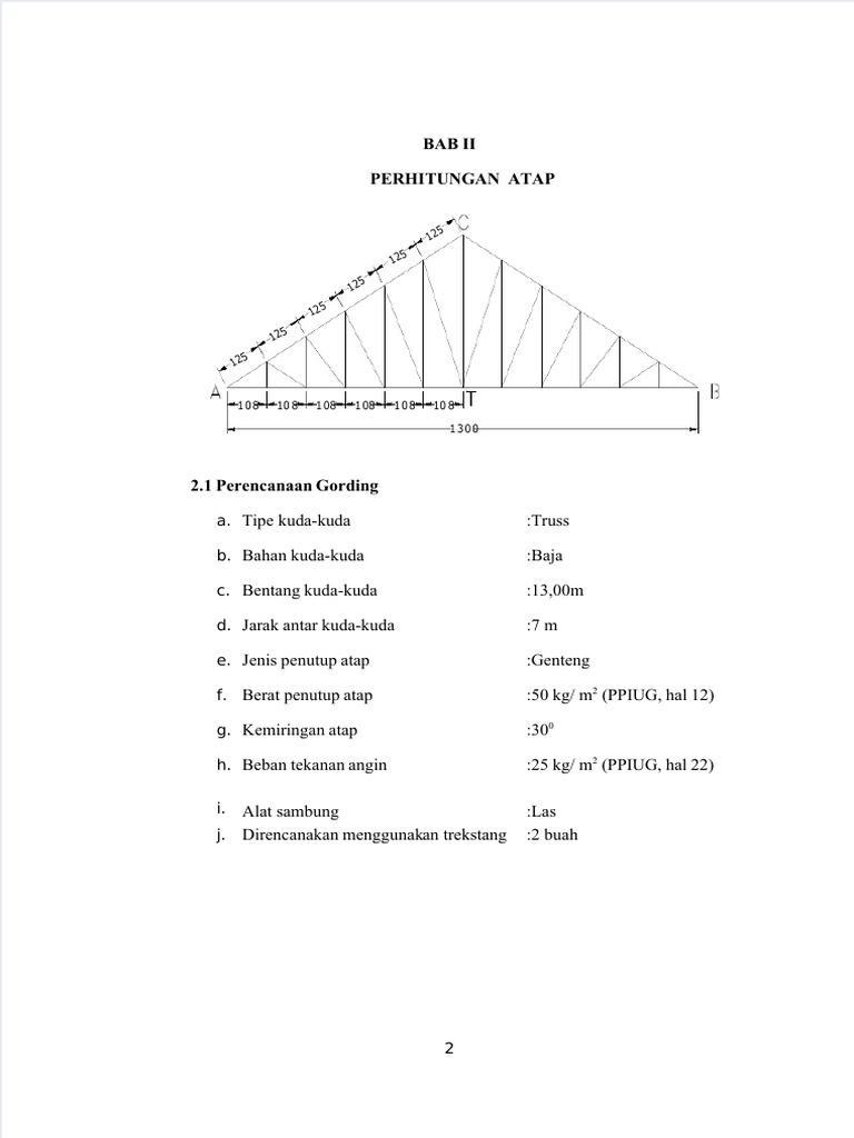 Contoh Perhitungan Rangka Atap | PDF