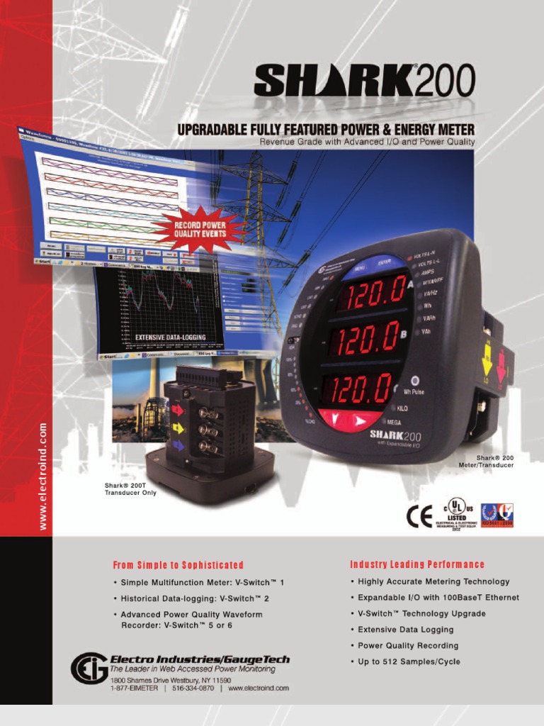 Shark200 Brochure | PDF | Electrical Substation | Electric Power ...