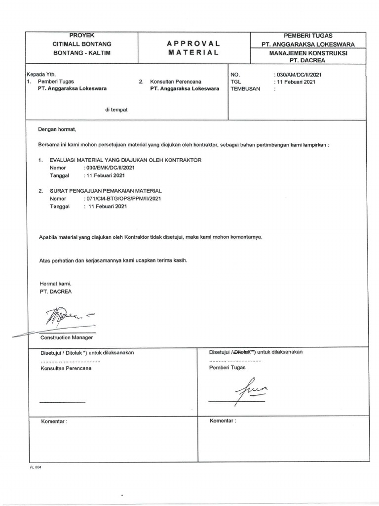 Approval Material Cat Eksterior | PDF