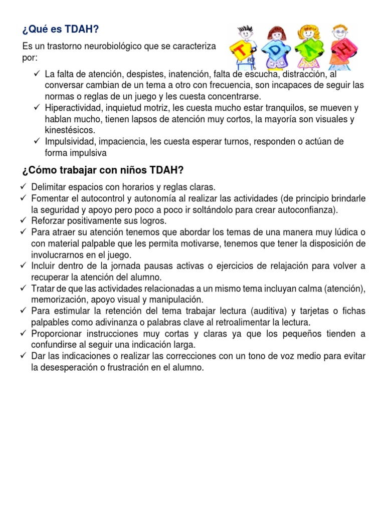 Material para Tdah | PDF | Desorden hiperactivo y deficit de atencion