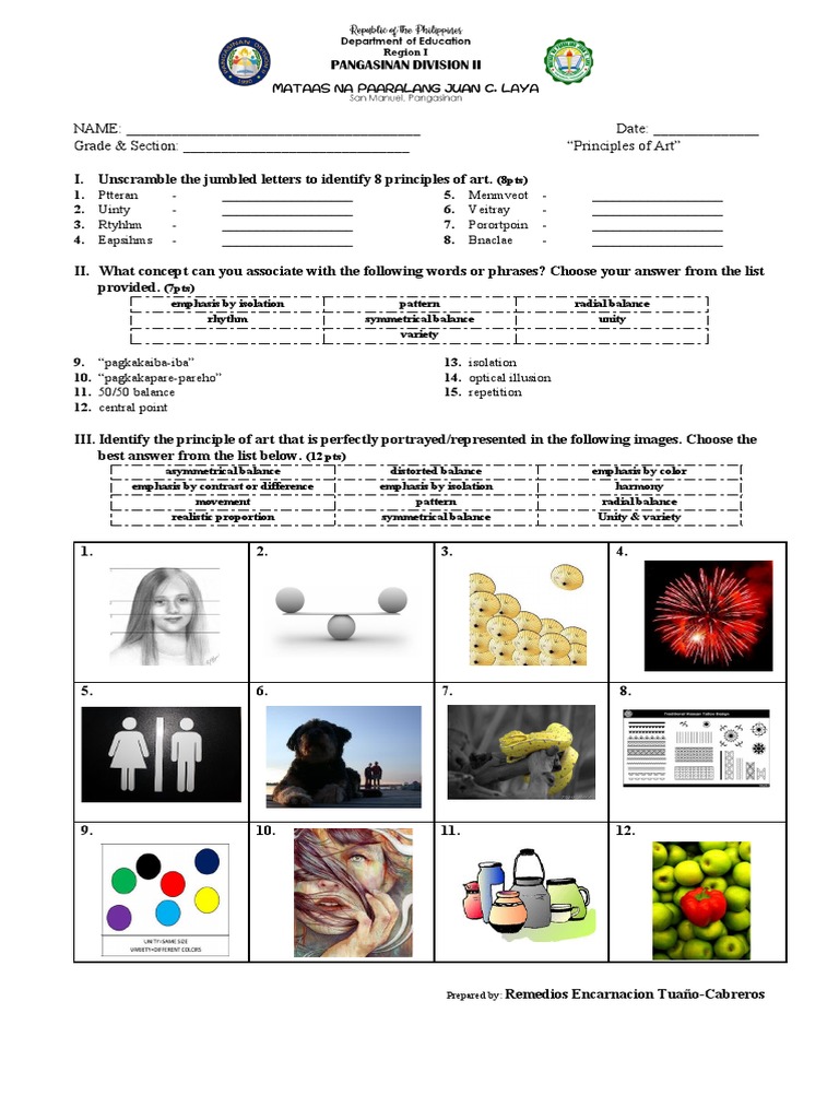 Quiz in Principles of Art | PDF