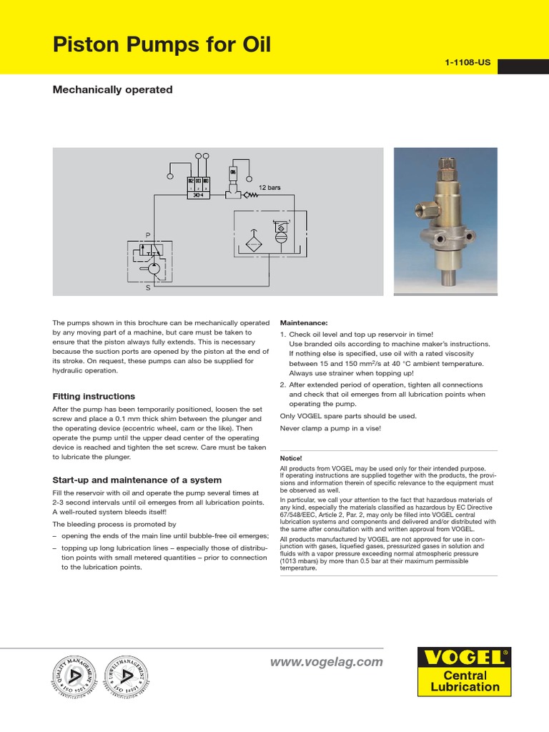 Piston Pump For Oils | PDF | Pump | Piston