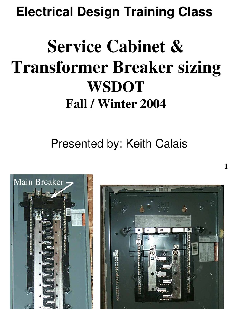Service Cabinet and Transformer Breaker Sizing 1082004 | PDF | Mains ...