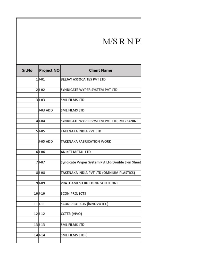 Project List & Value | PDF
