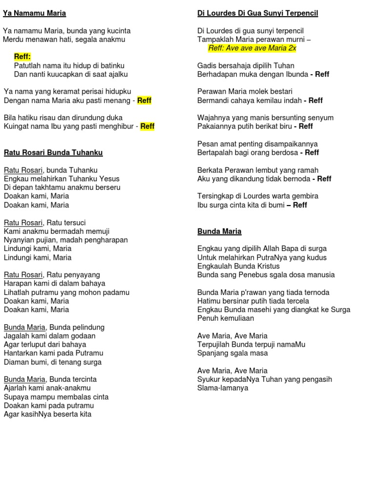 Lagu-Lagu Bulan Maria | PDF