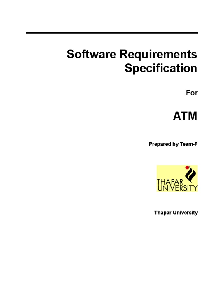 Srs - ATM Sample | Download Free PDF | Automated Teller Machine ...