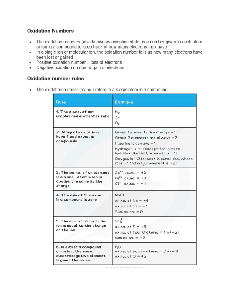 Oxidation Number | PDF