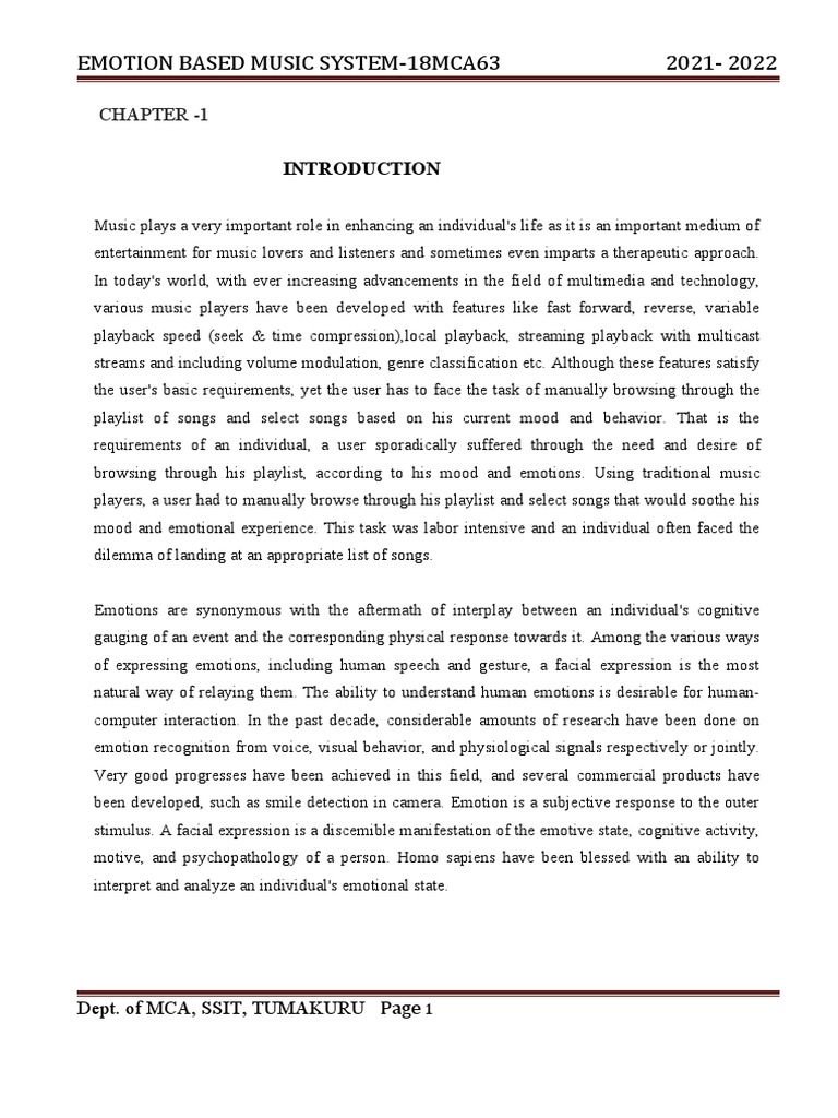 Emotion-Based Music System Overview | PDF | Artificial Intelligence ...
