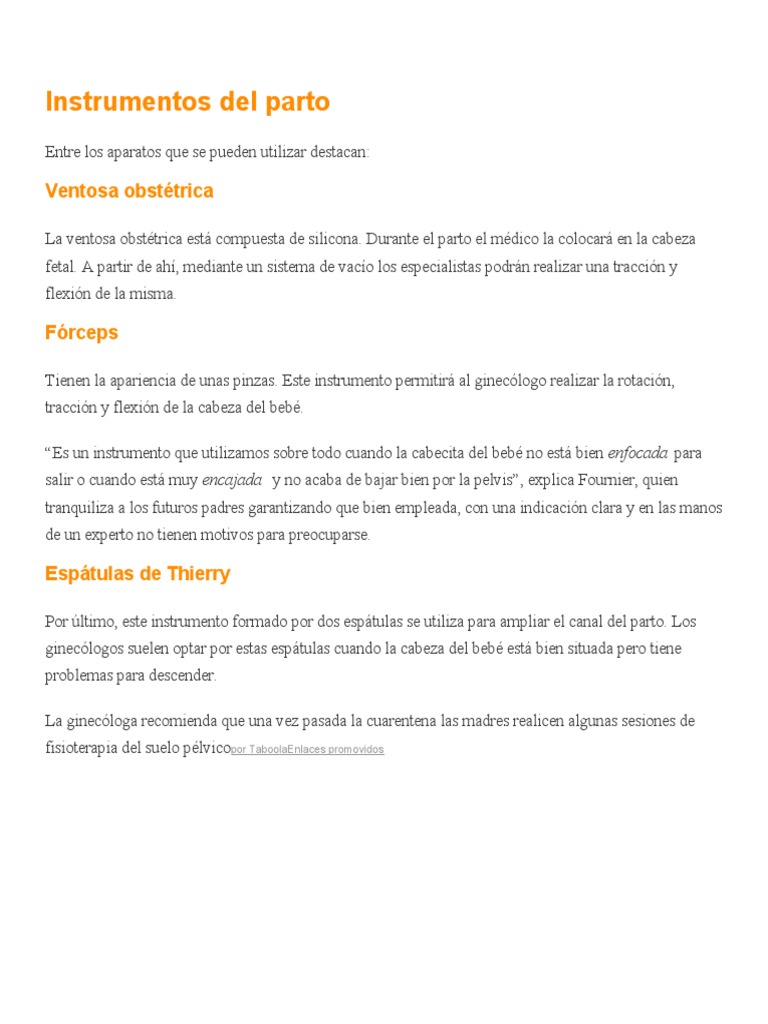 Instrumentos Del Parto | PDF