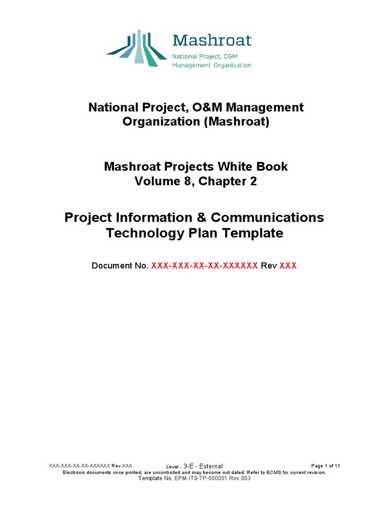 EPM-IT0-TP-000001 - 02 Project Information & Communications Technology Plan Template | PDF ...