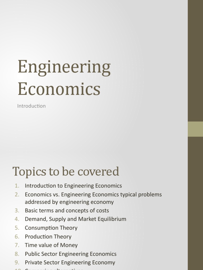 Intro To Engineering Economics | PDF | Economics | Microeconomics