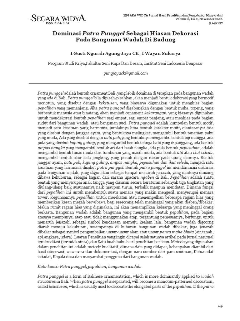 Artikel DOMINASI PATRA PUNGGEL 2020. | PDF