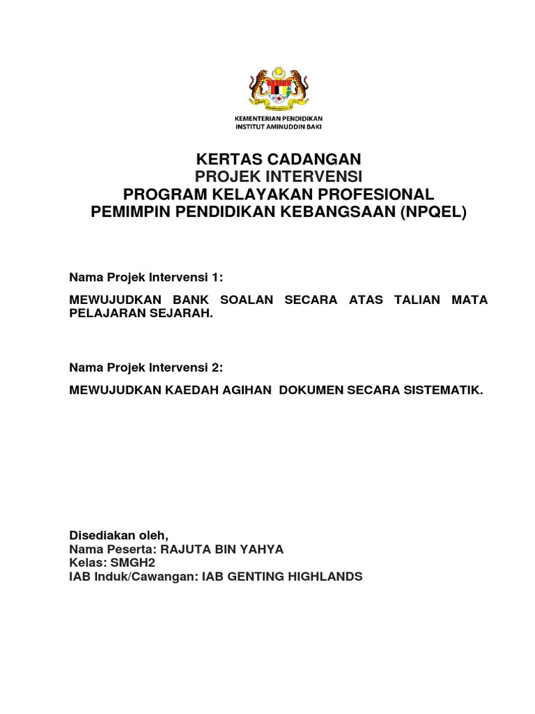 Kertas Cadangan Projek Rajuta | PDF