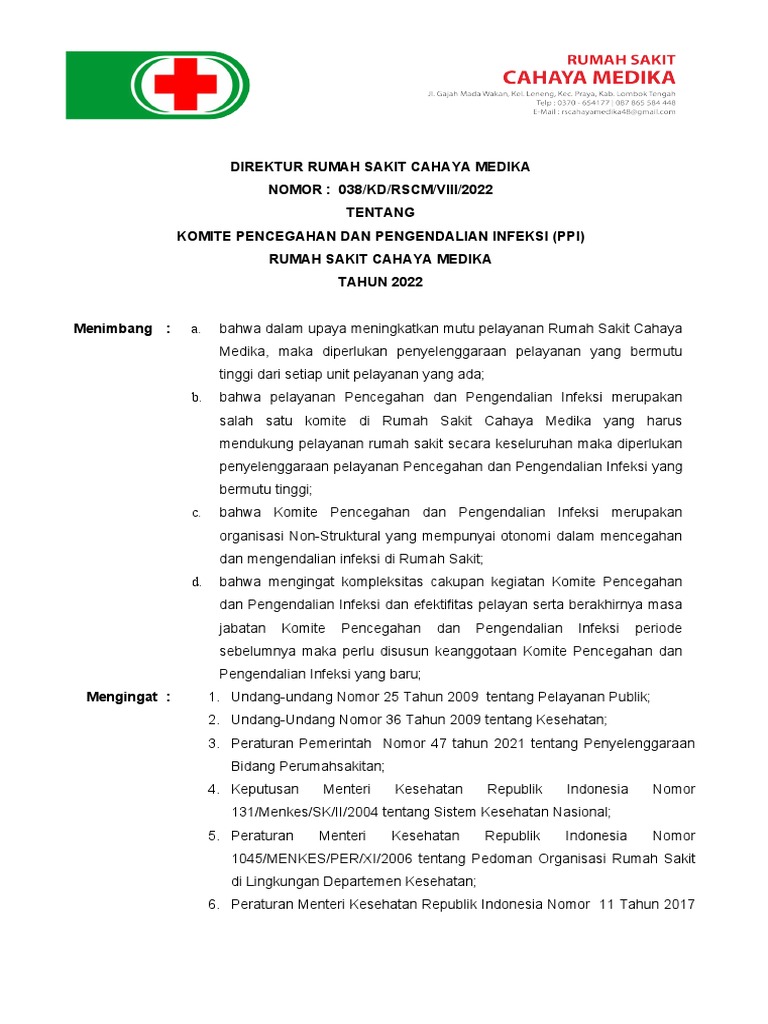 Komite PPI RS Cahaya Medika 2022 | PDF | Pengembangan Diri